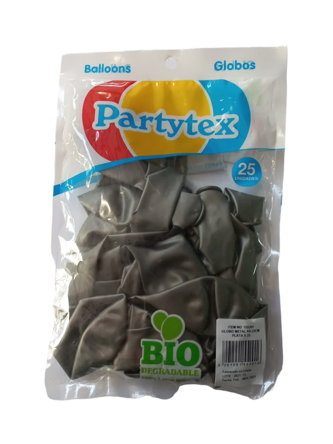 GLOBO R9 METAL PLATA 25 UNID | Libreria Matill
