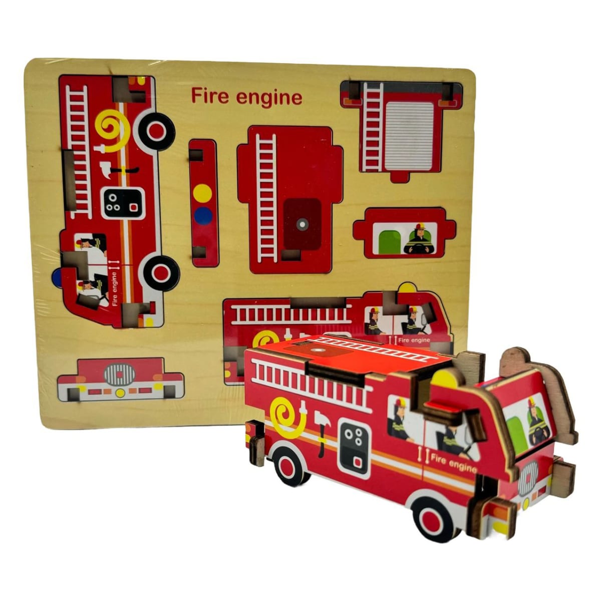 Carro Bomberos Madera Armable | Soletta