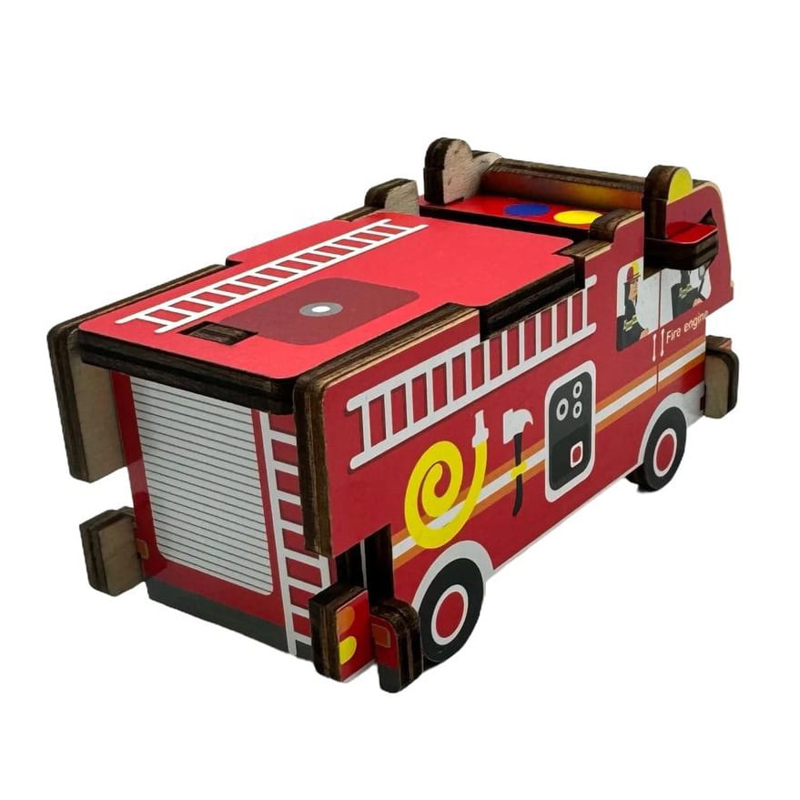 Carro Bomberos Madera Armable | Soletta