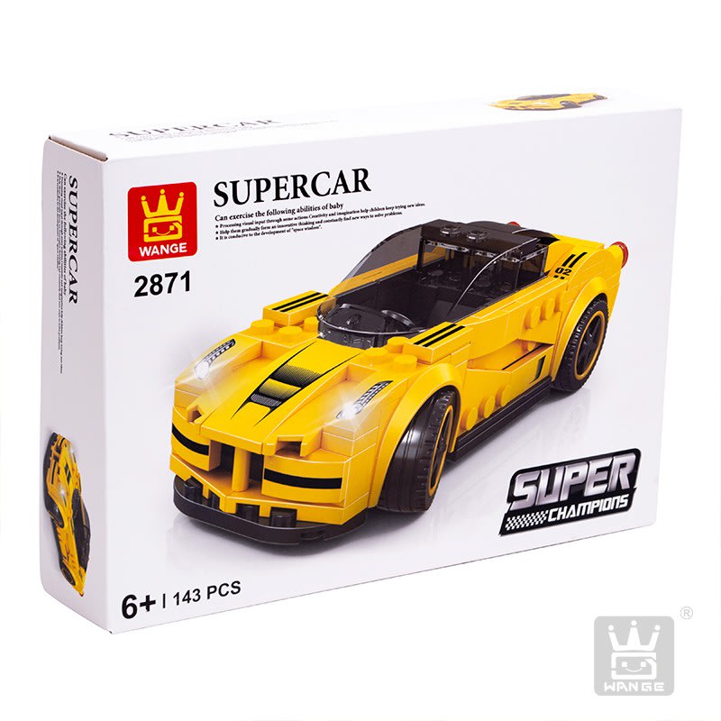 Super Auto Deportivo Amarillo Bloques Armables Wange | Soletta