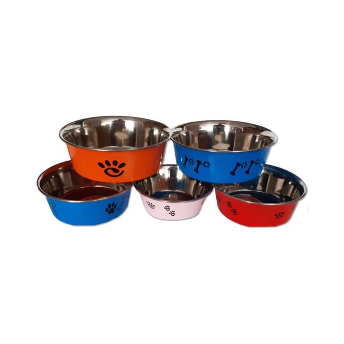 PLATO ACERO INOX. TIPO BOWL CON DISEÑOS 26 CM | Animania