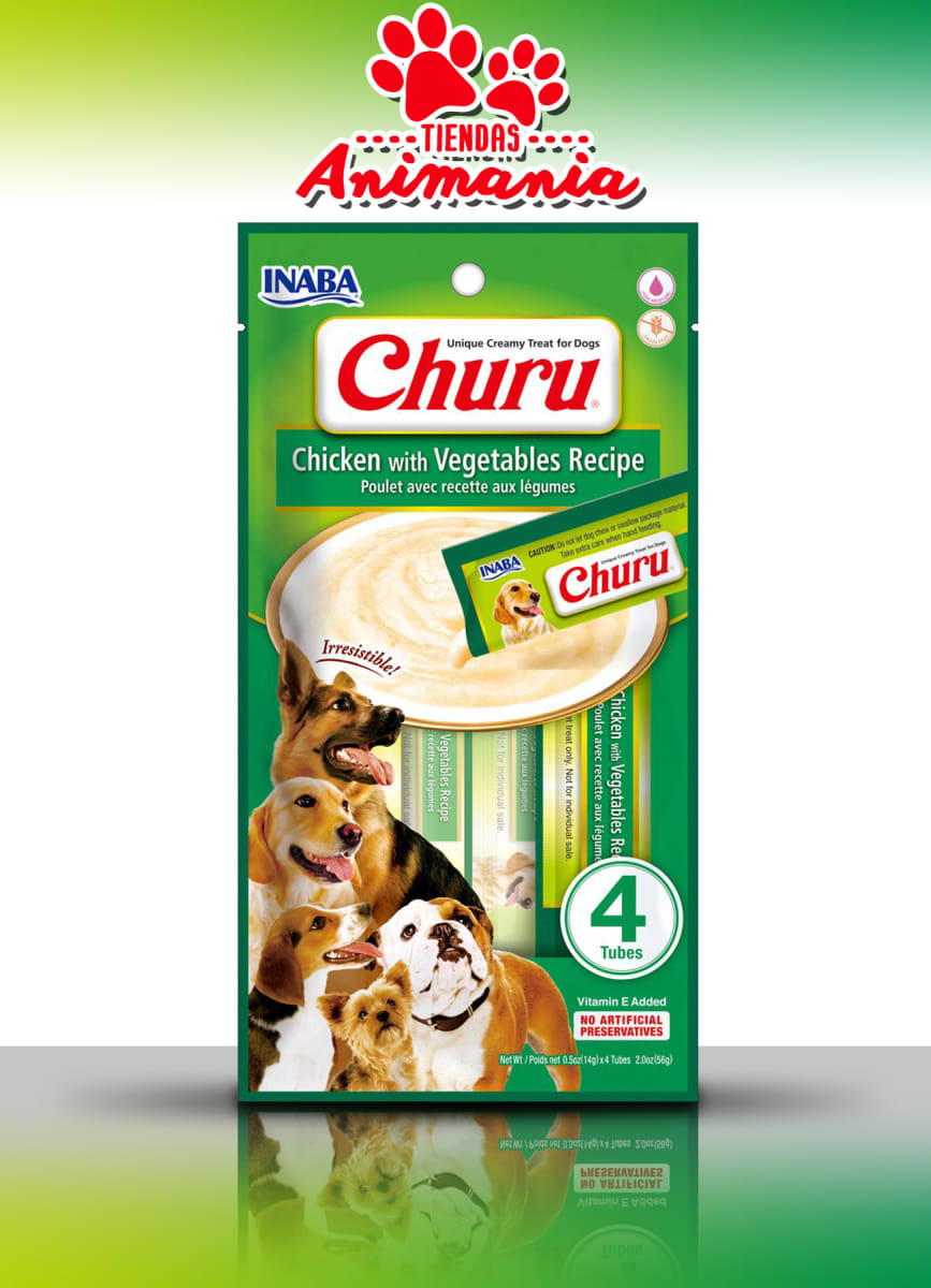 CHURU DOG PREMIO CREMOSO PARA PERROS RECETA DE POLLO CON VEGETALES 56 ...
