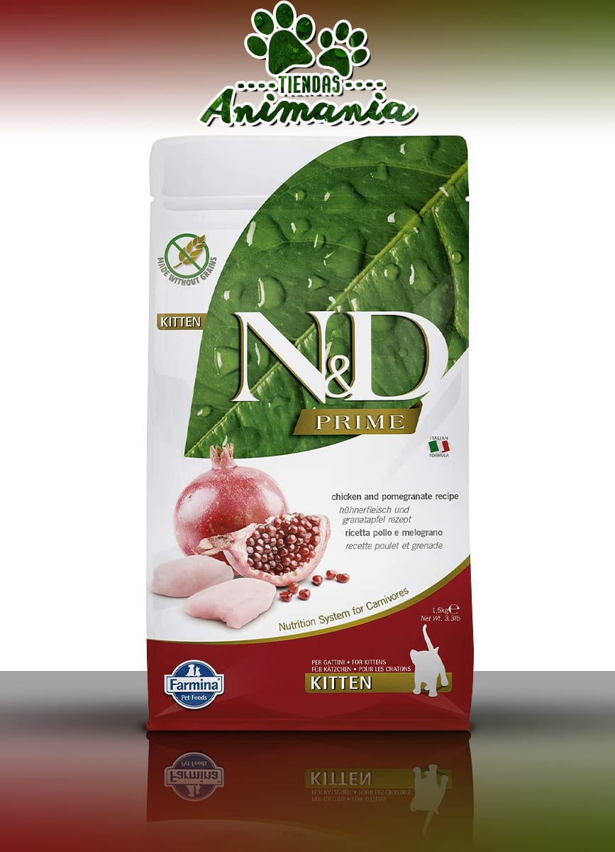 N&D GATO KITTEN PRIME POLLO & GRANADA 1.5 KG | Animania