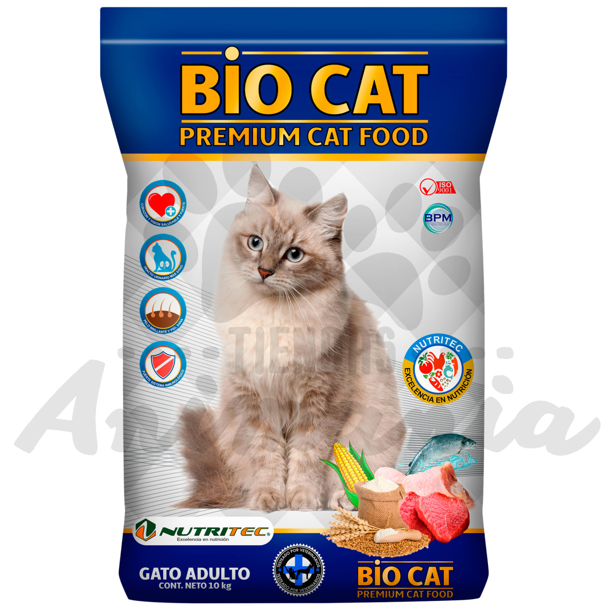 BIO CAT GATOS ADULTOS CARNE Y CEREAL 10 KG | Animania