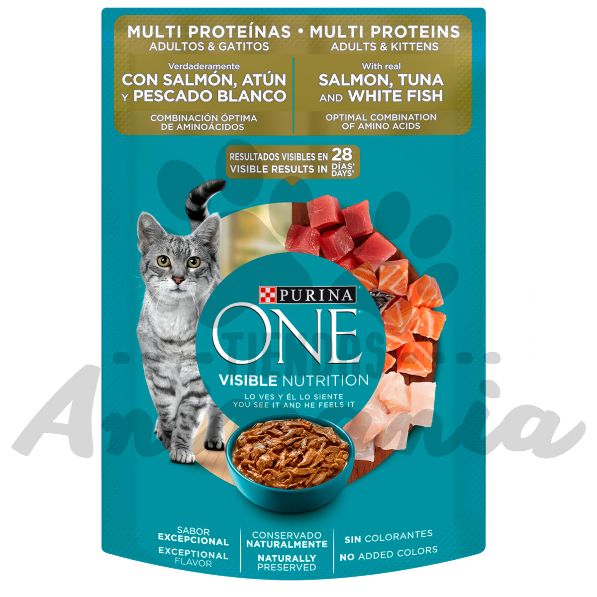 PURINA ONE POUCH GATOS MULTIPROTEINAS ADULTOS Y GATITOS 85 GR | Animania