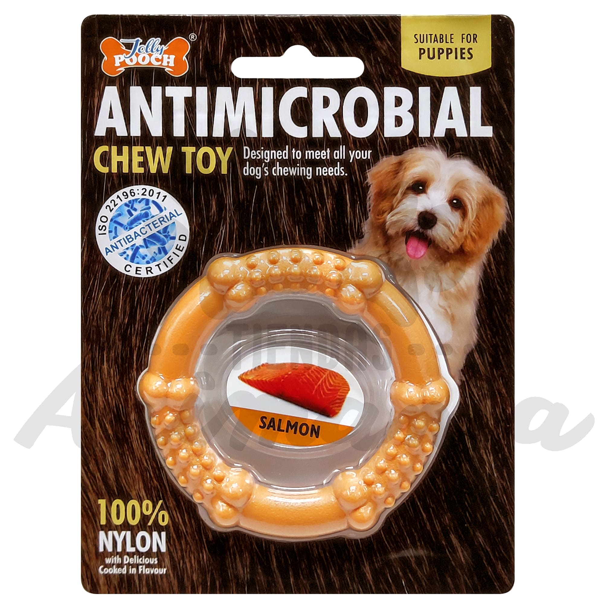 JUGUETE ANTIMICROBIAL CIRCULO DE NYLON SABOR SALMON TALLA S | Animania