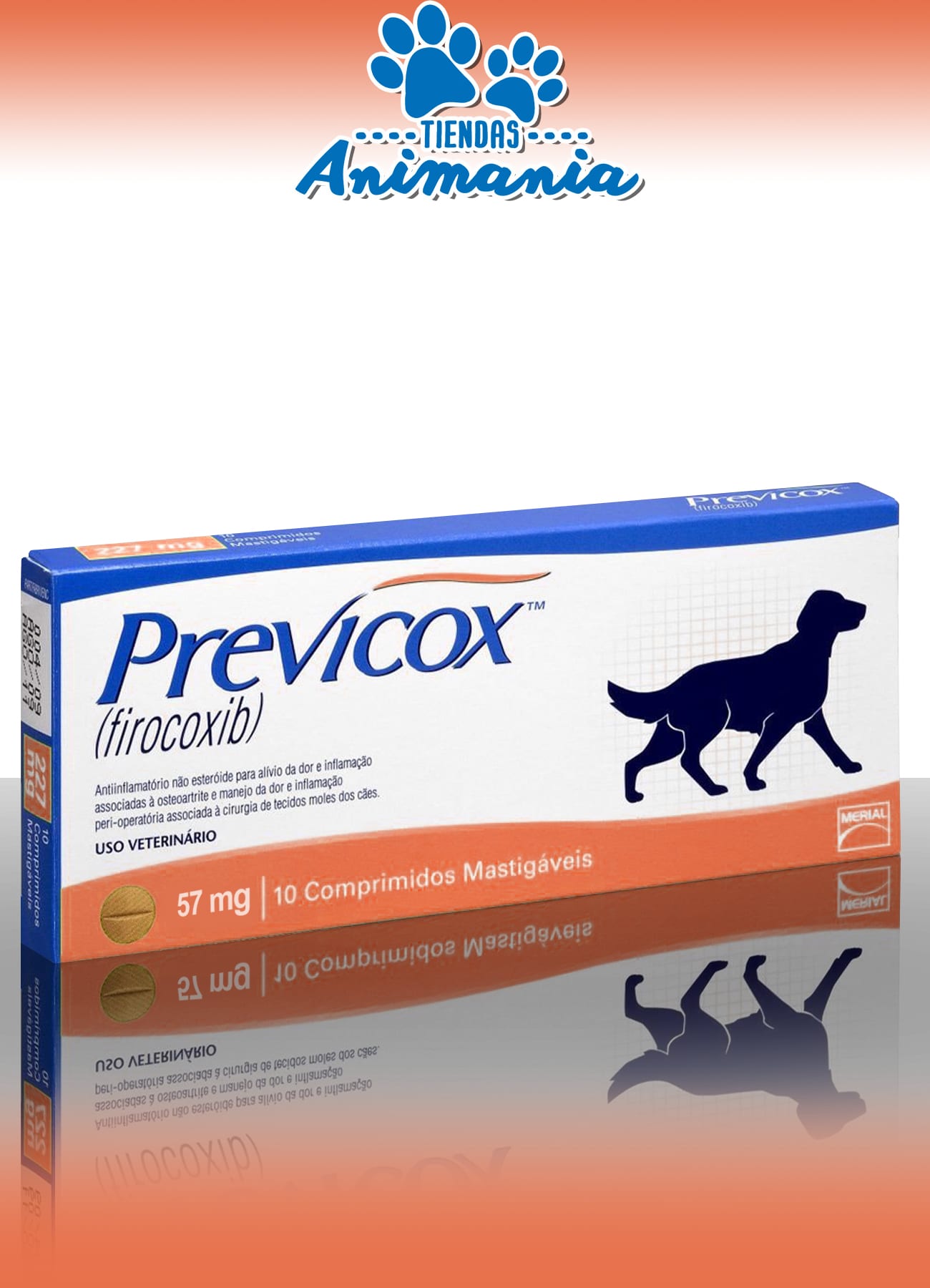 PREVICOX 10 COMPRIMIDOS 57 MG | Animania
