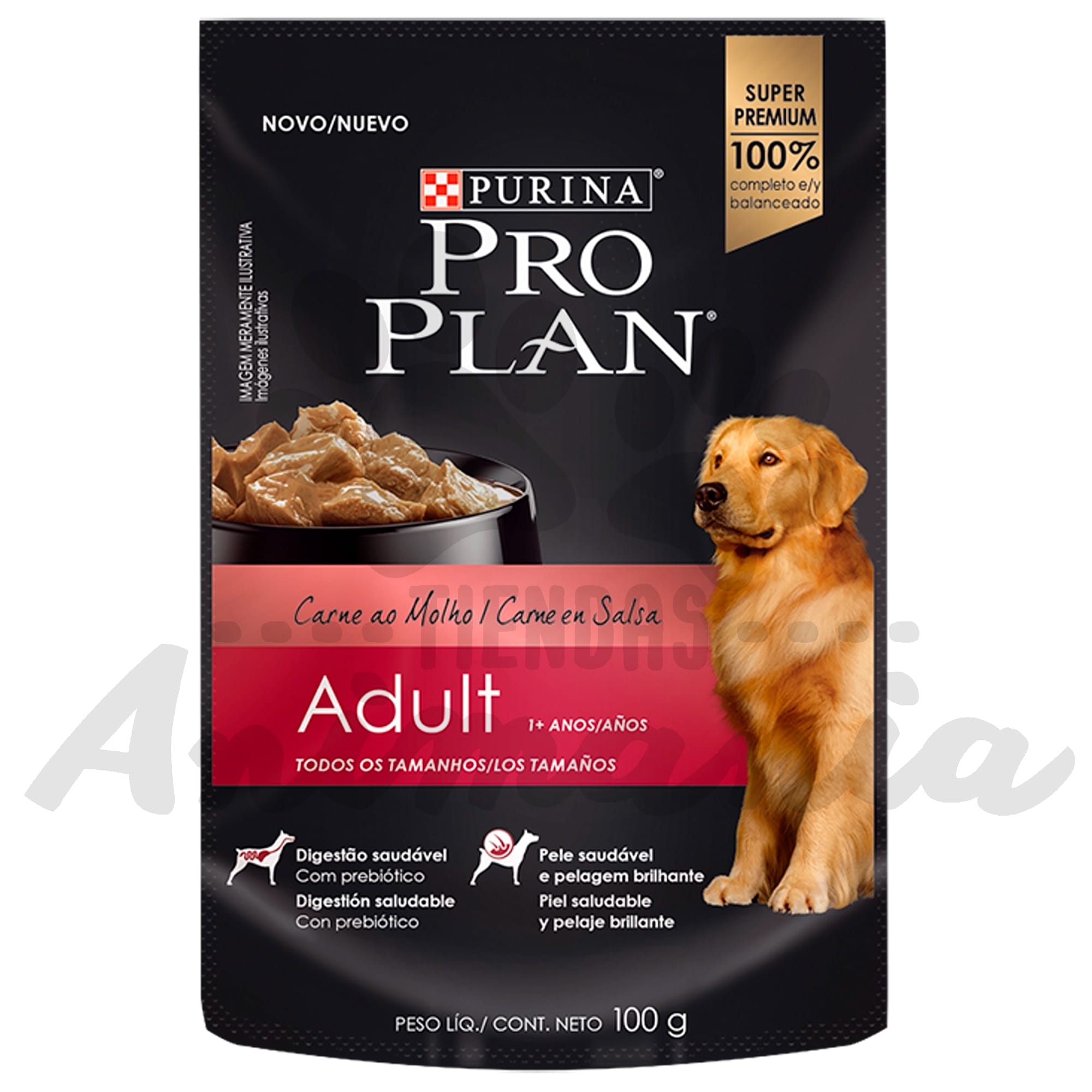 PRO PLAN POUCH PERRO ADULTO SABOR CARNE 100 GR | Animania
