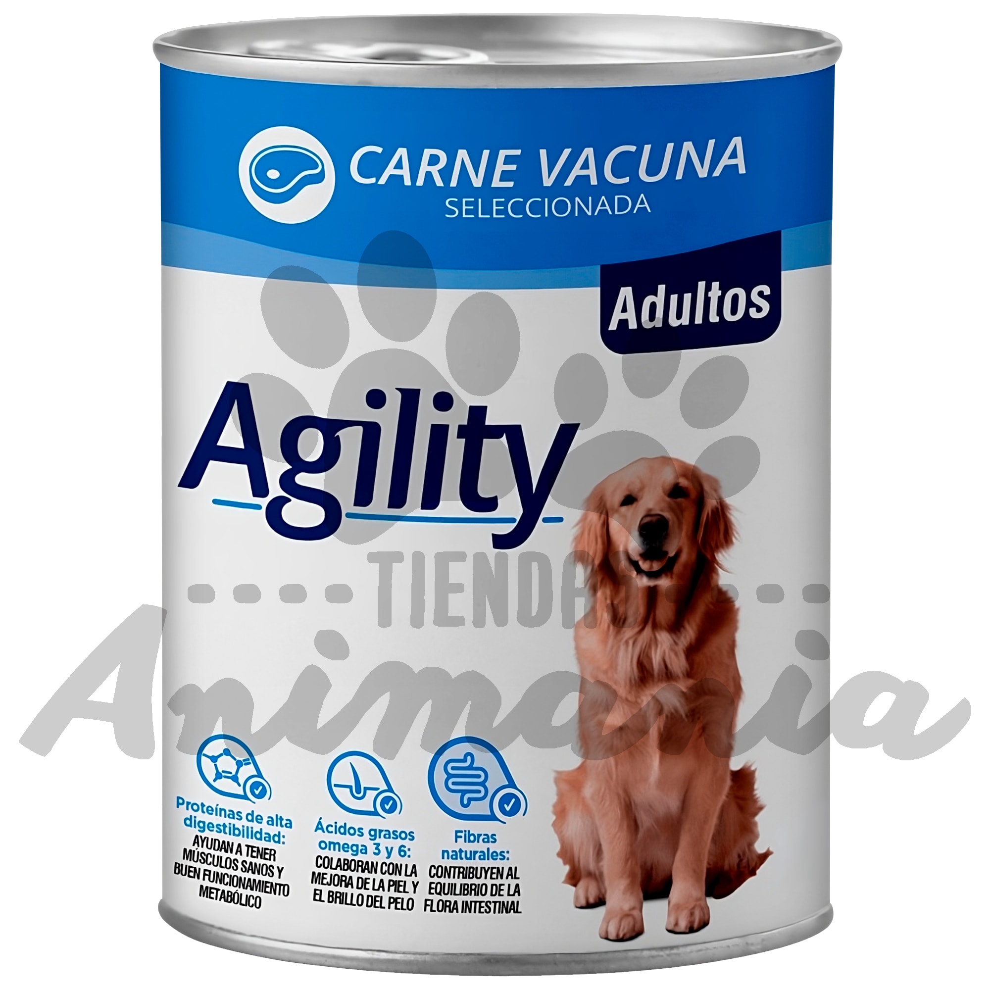 AGILITY LATA DE ALIMENTO HUMEDO PARA PERRO ADULTO SABOR A CARNE DE ...