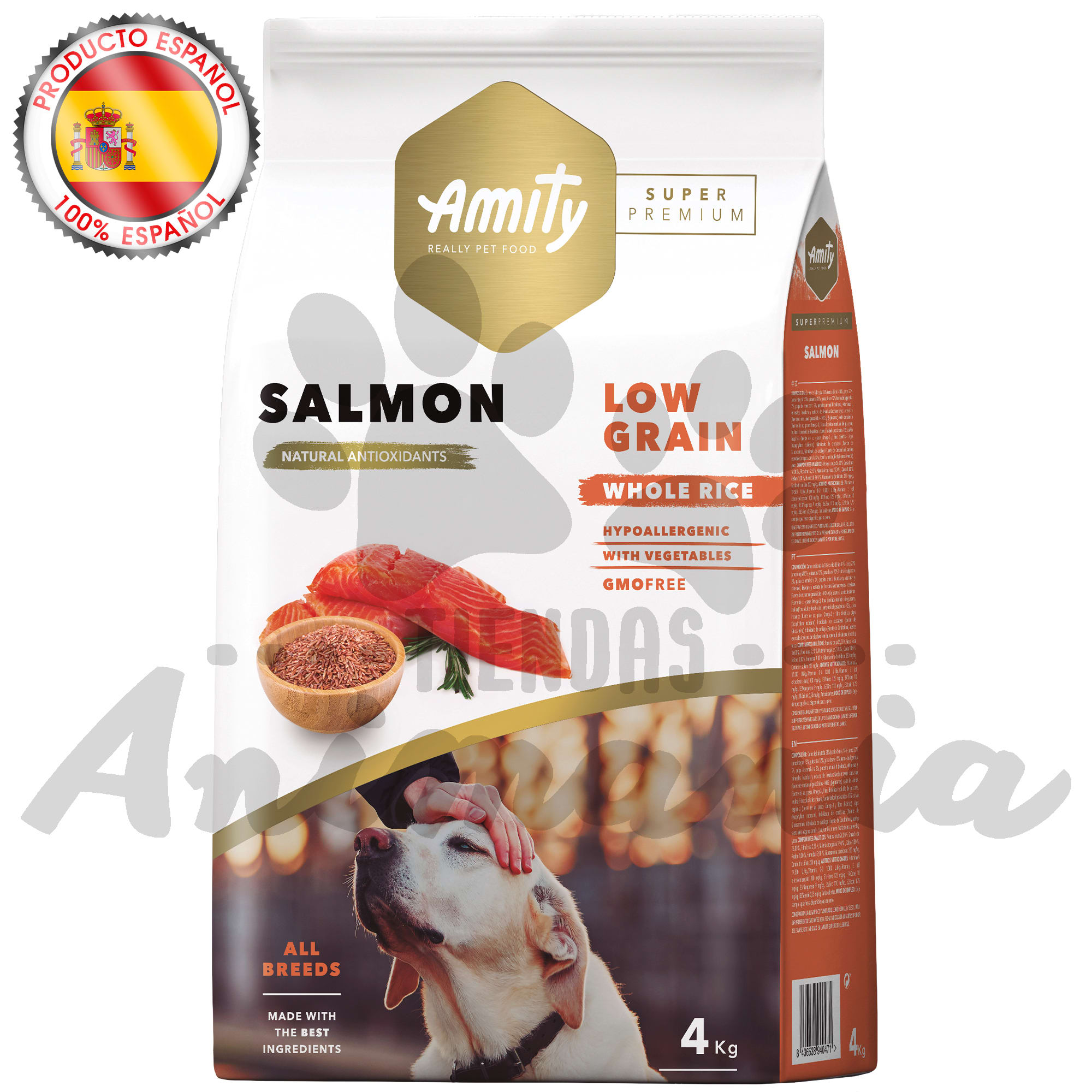 AMITY DOG ADULT SUPER PREMIUM LOW GRAIN SALMON - PERRO ADULTO SUPER PREMIUM BAJO EN GRANOS SABOR ...