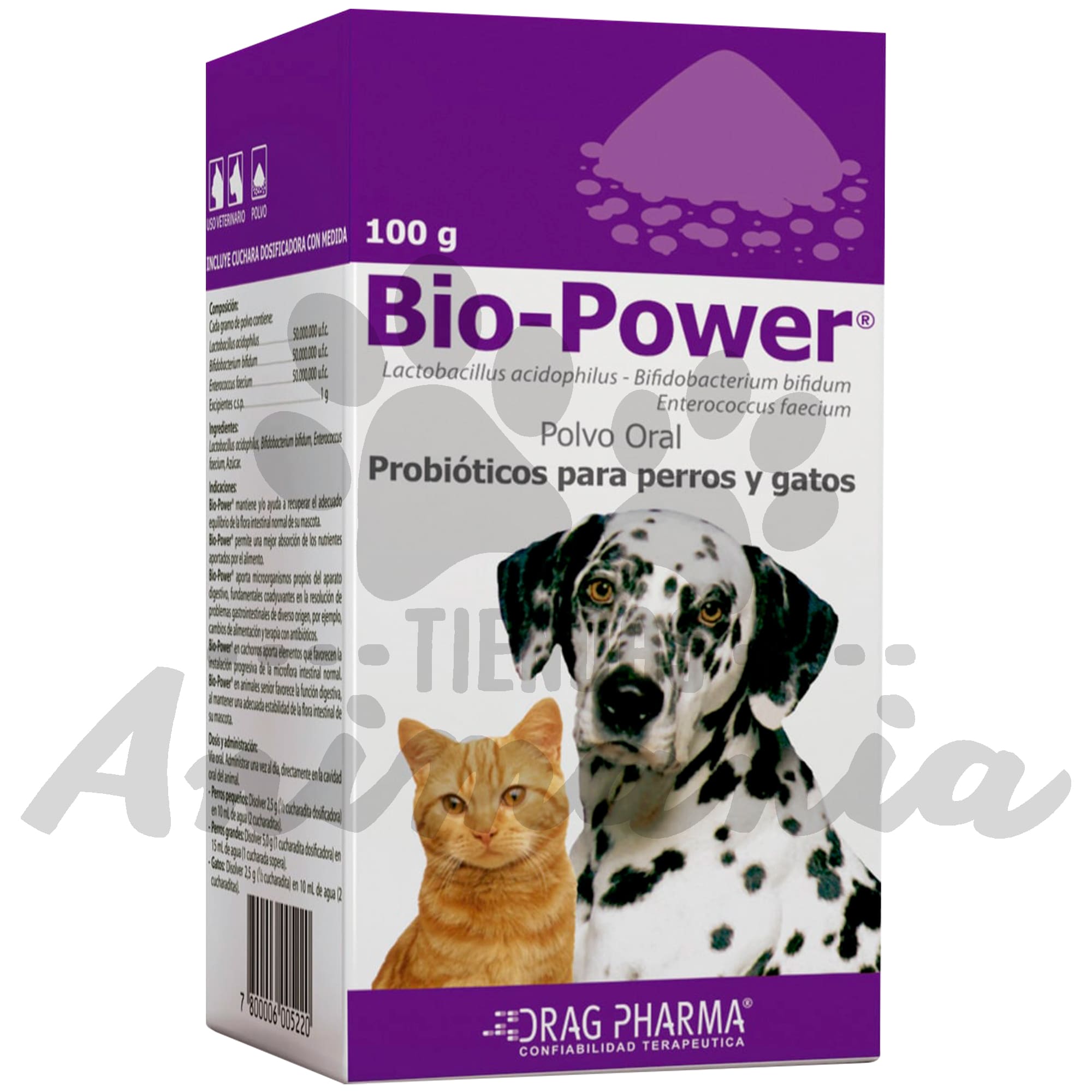 BIOPOWER POLVO ORAL PROBIOTICO PARA PERROS Y GATOS 100 GR | Animania