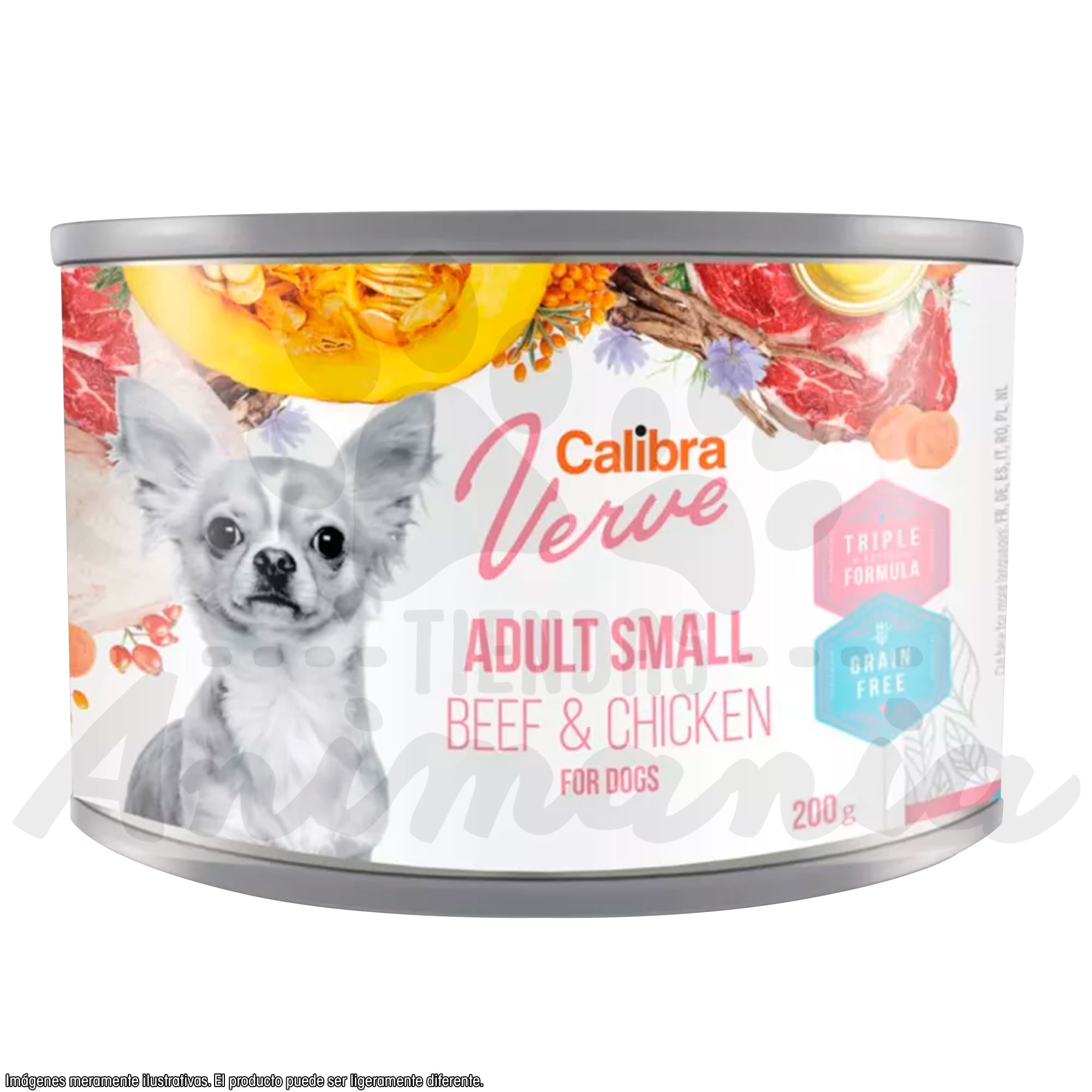 CALIBRA DOG LATA VERVE ADULT SMALL BREED BEEF & CHICKEN 200 GR | Animania