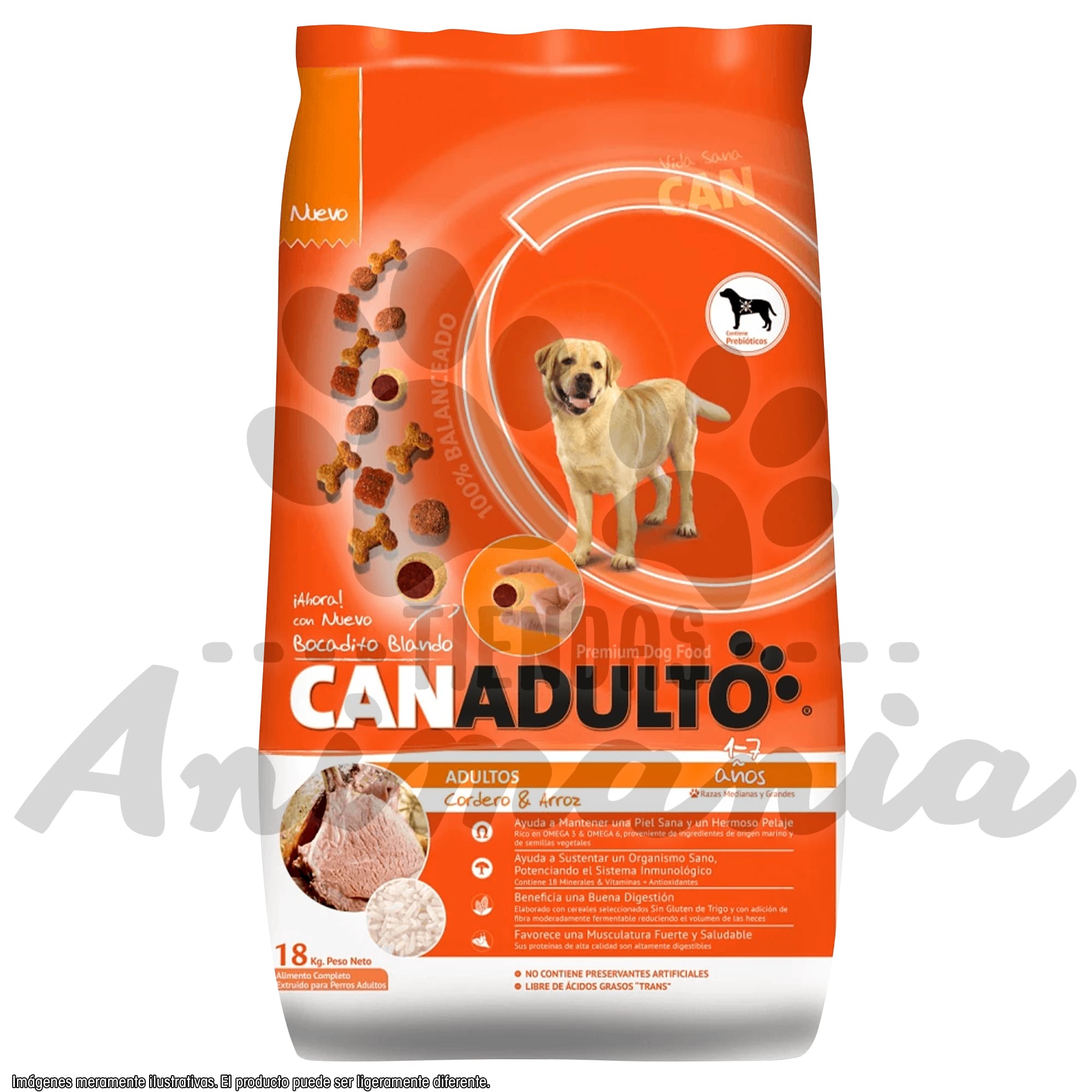 CAN ADULTO CORDERO Y ARROZ 18 KG | Animania