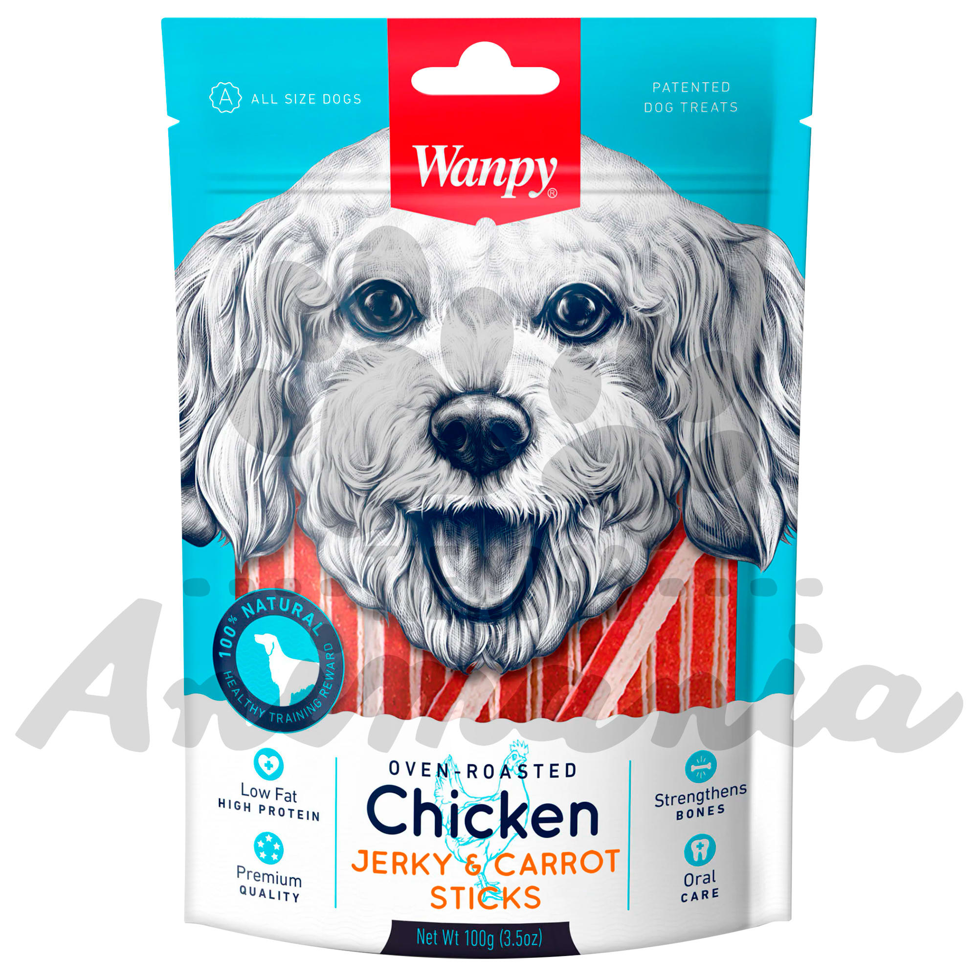WANPY CHICKEN JERKY & CARROT STICKS FOR DOGS - BARRITAS DE POLLO JERKY ...