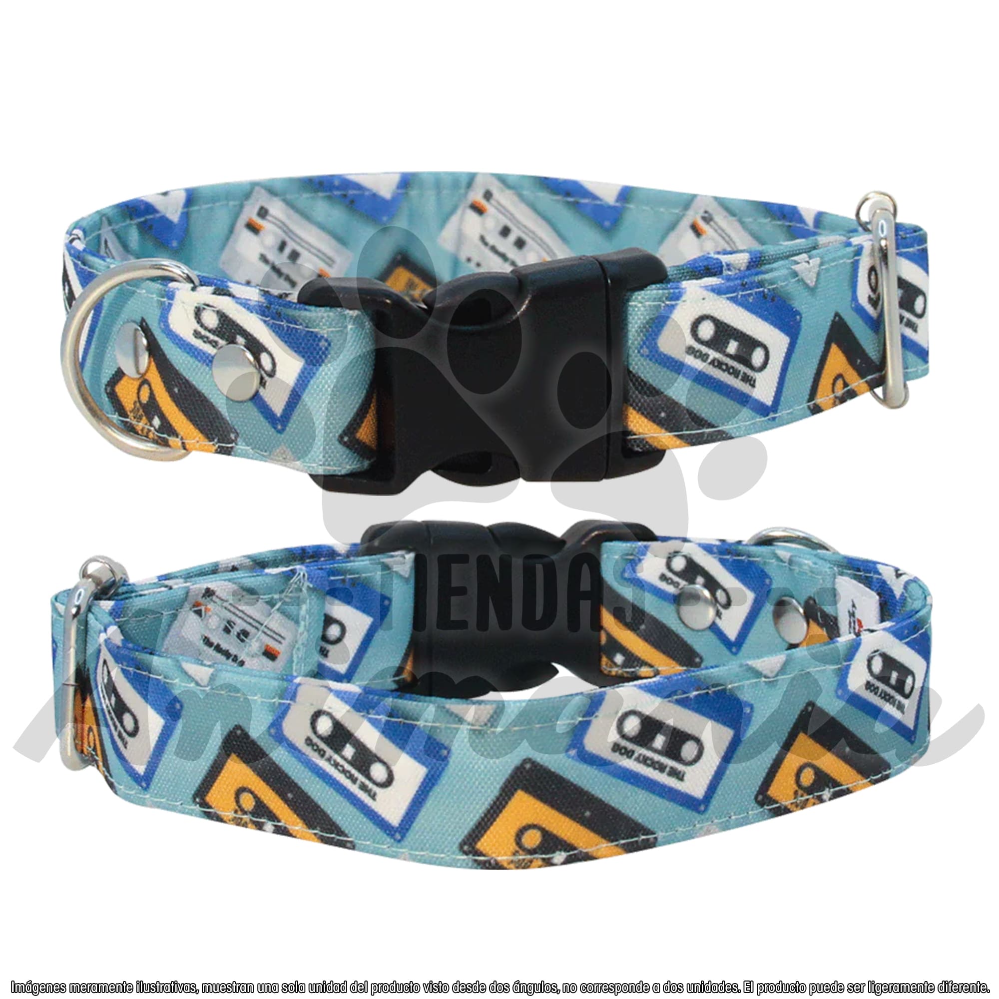 THE ROCKY DOG COLLAR PARA PERROS TALLA M DISEÑO CASSETTE | Animania