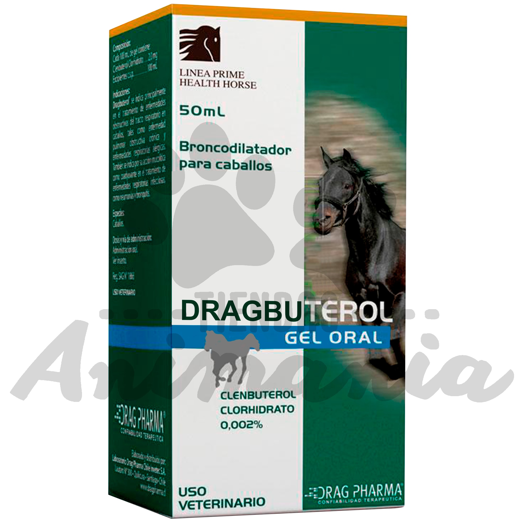 DRAGBUTEROL GEL ORAL BRONCODILATADOR PARA CABALLOS 50 ML | Animania