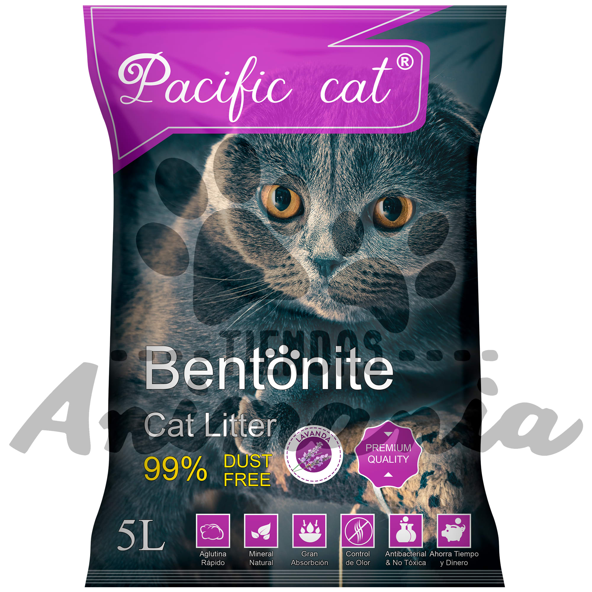 PACIFIC CAT ARENA SANITARIA AGLUTINANTE AROMA LAVANDA 20 KG | Animania