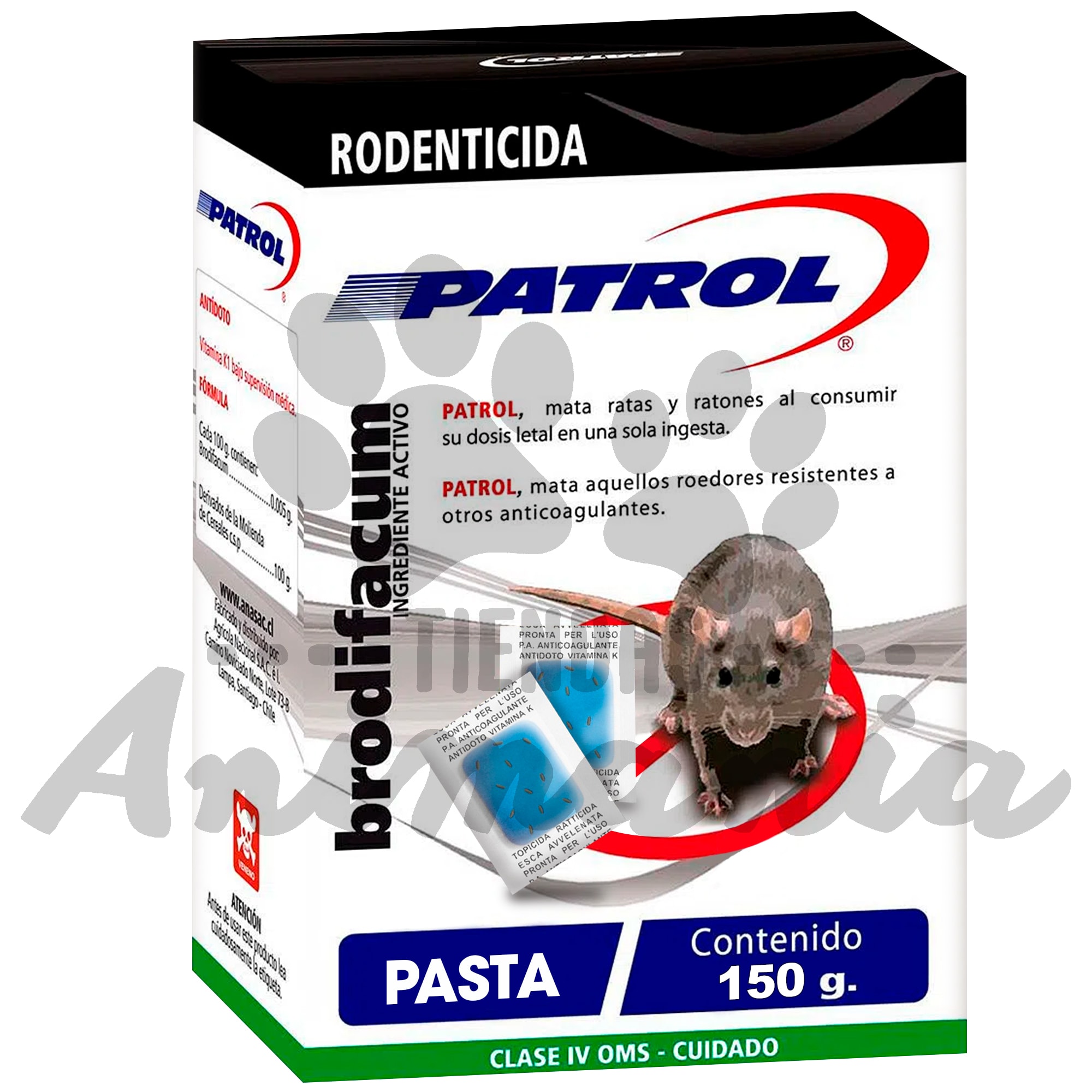 PATROL RODENTICIDA PASTA 150 GR | Animania