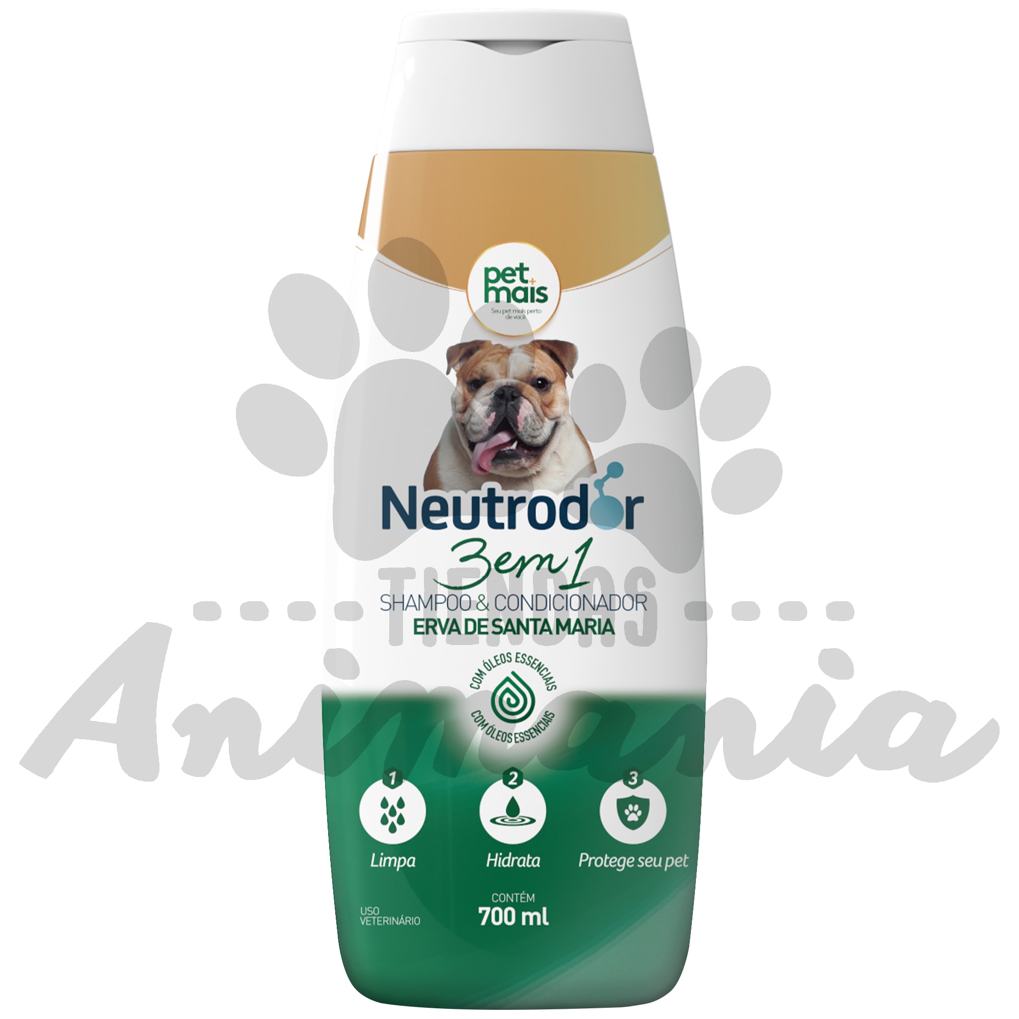 PETMAIS SHAMPOO NEUTRODOR 3 EN 1 - ERVA DE SANTA MARIA 700 ML | Animania
