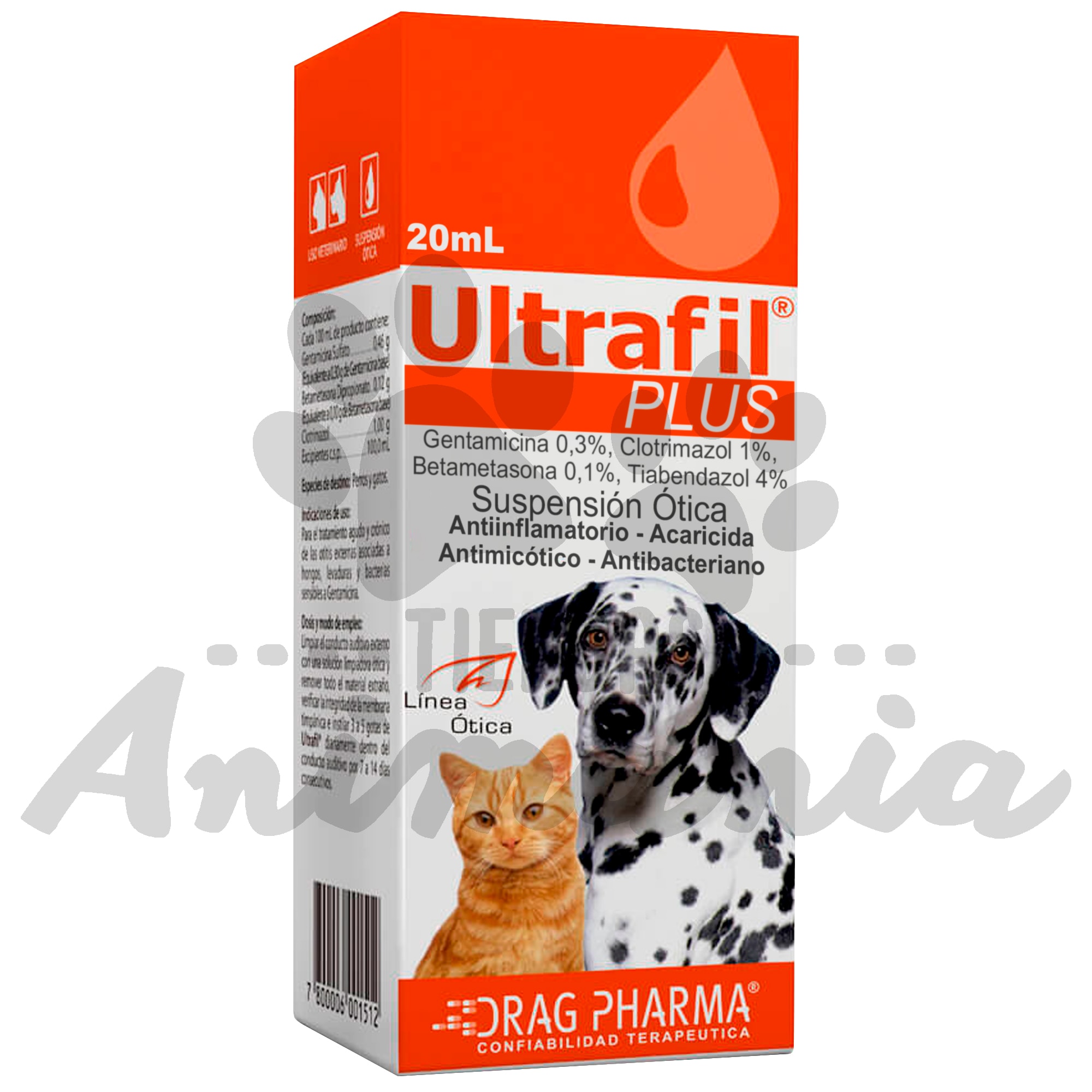 ULTRAFIL PLUS SUSPENSIÓN ÓTICA 20 ML | Animania
