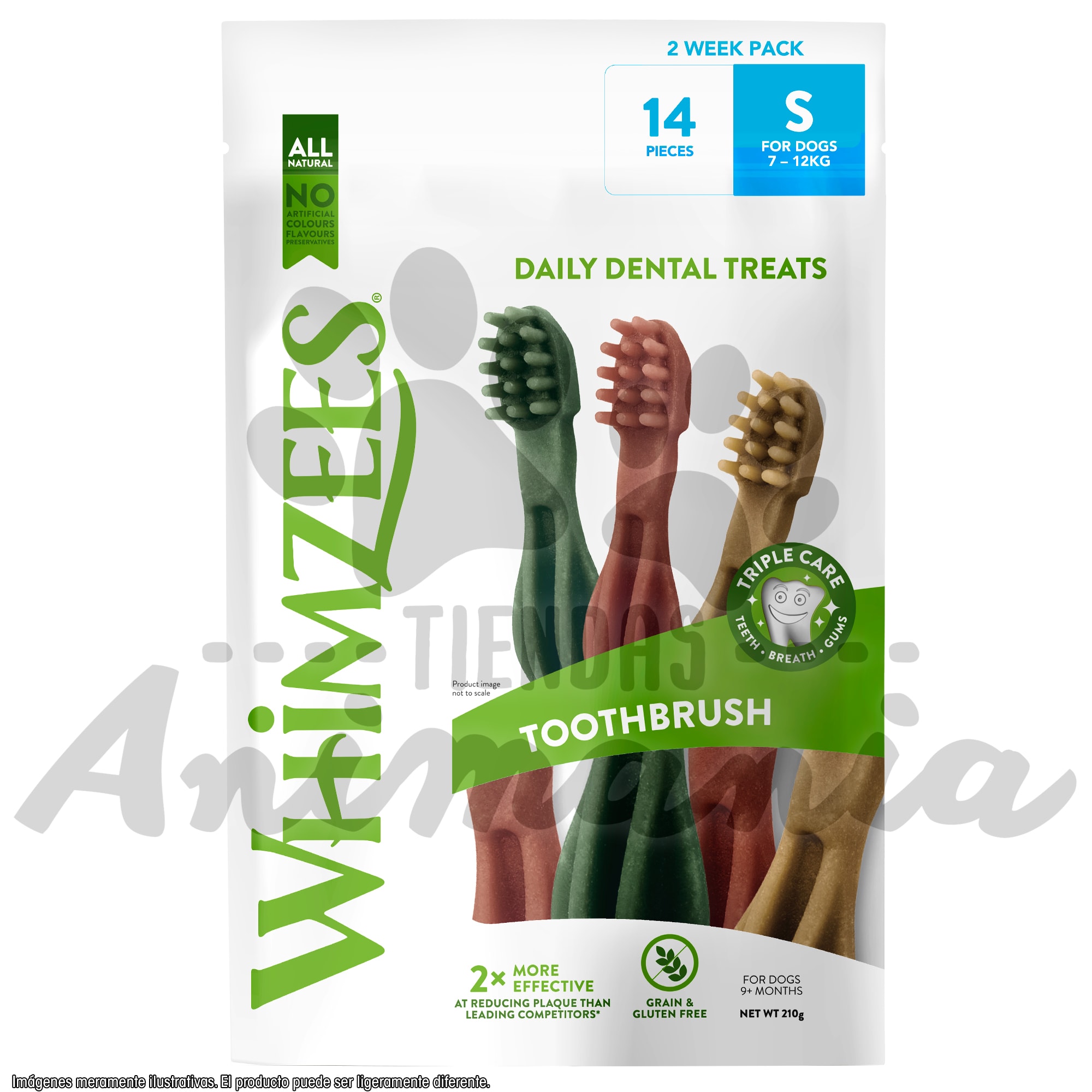WHIMZEES TOOTHBRUSH TALLA S 14 UNIDADES | ENVASE 2 SEMANAS | Animania