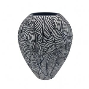 FLORERO HOJAS GRIS | Alabastro