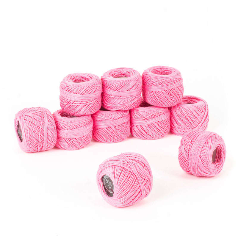 Hilo de bordar perle 10grs rosa 10 ovillos | Lúdiko - juguetes didácticos