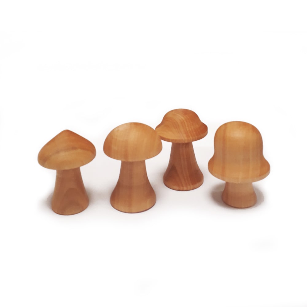 Set 4 hongos, línea madera nativa | Nuevo - Lúdiko - juguetes didácticos