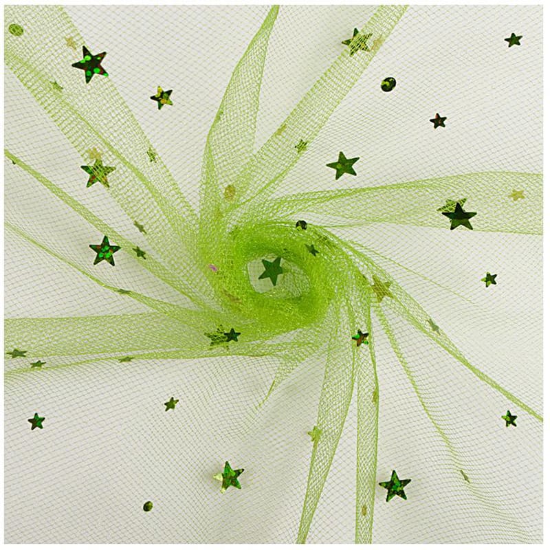 Tull estrellas verde 1 metro x 1,30 de ancho | Lúdiko - juguetes didácticos