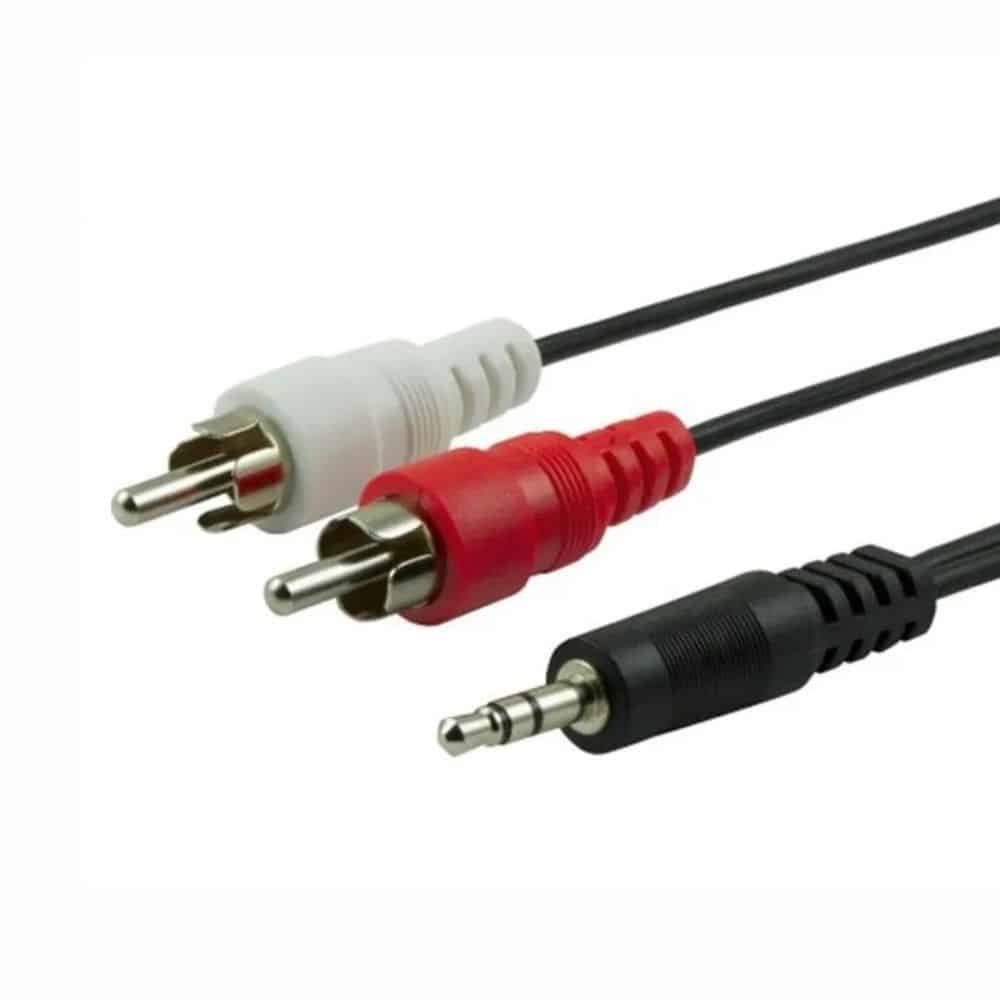 Cable de audio 3,5mm a 2 RCA de 1,5 mts | Terabit Store