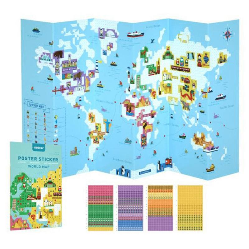 STICKERS MAPA DEL MUNDO | Planeta kids