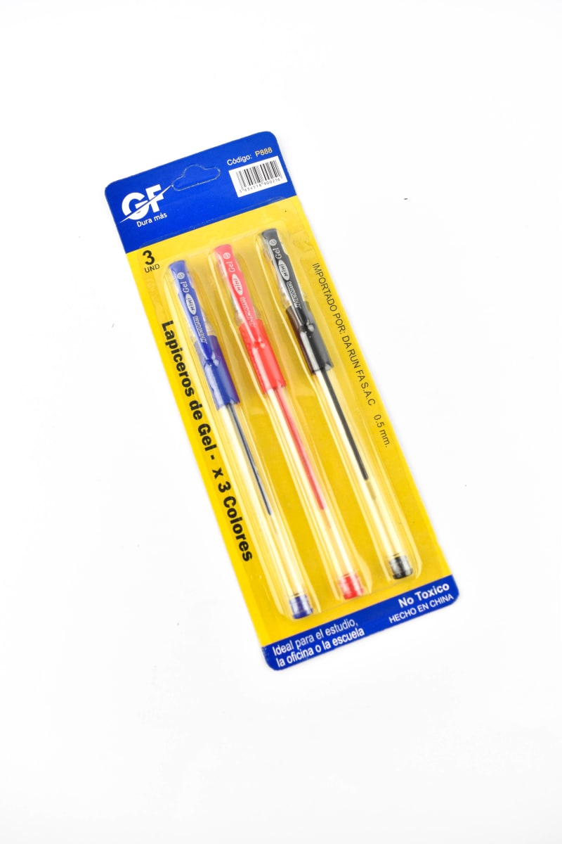 Lapiceros 3 unidades de colores P888 | MAUR STORE PERU EIRL