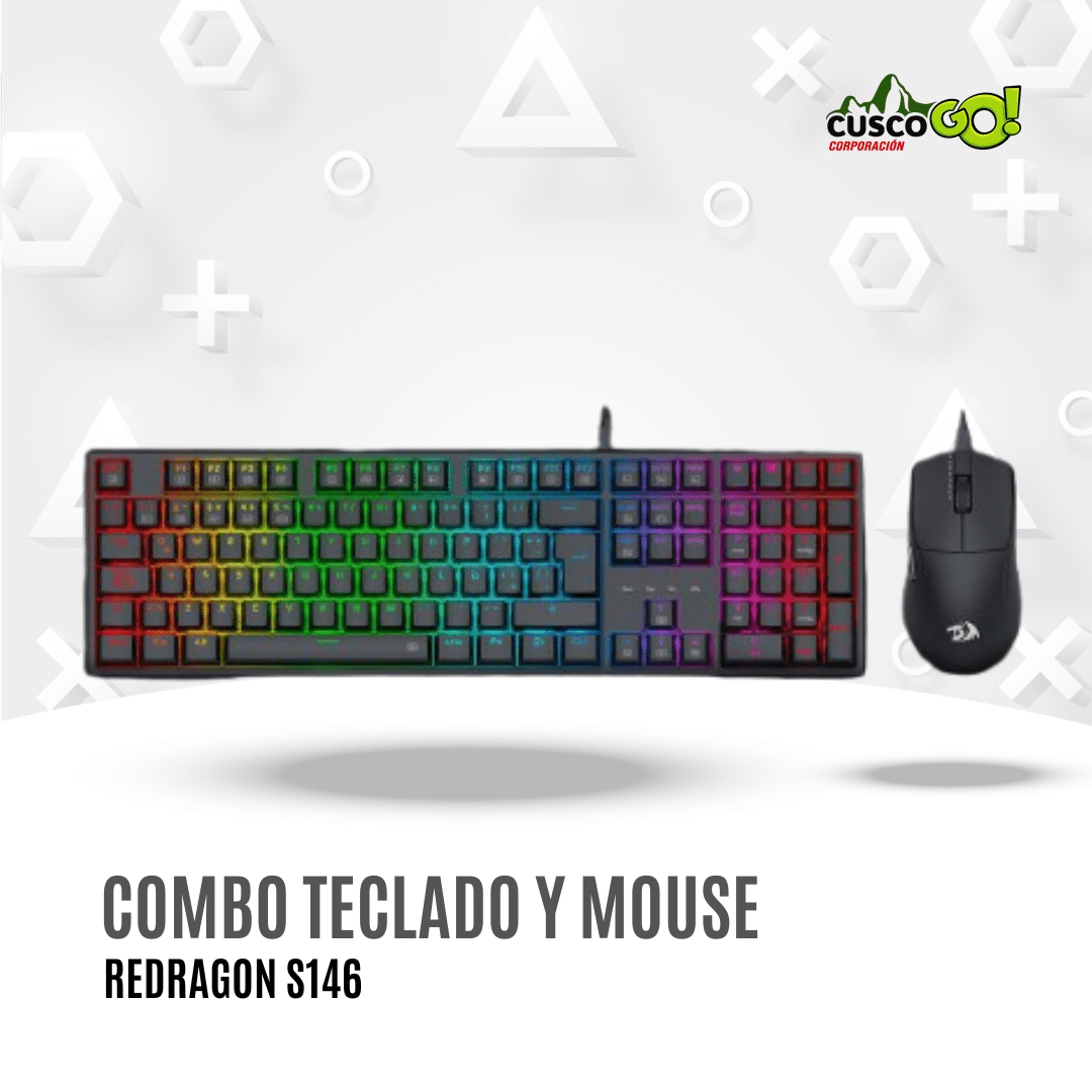 COMBO TECLADO REDRAGON ESSENTIALS WIRED Y MOUSE BUNDLE SWITCH RED S146 ...