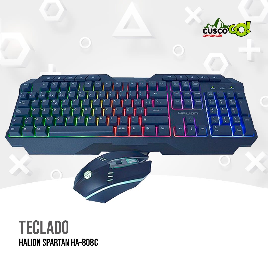 KIT TECLADO Y MOUSE GAMER HALION SPARTAN HA-808C | CUSCOGO