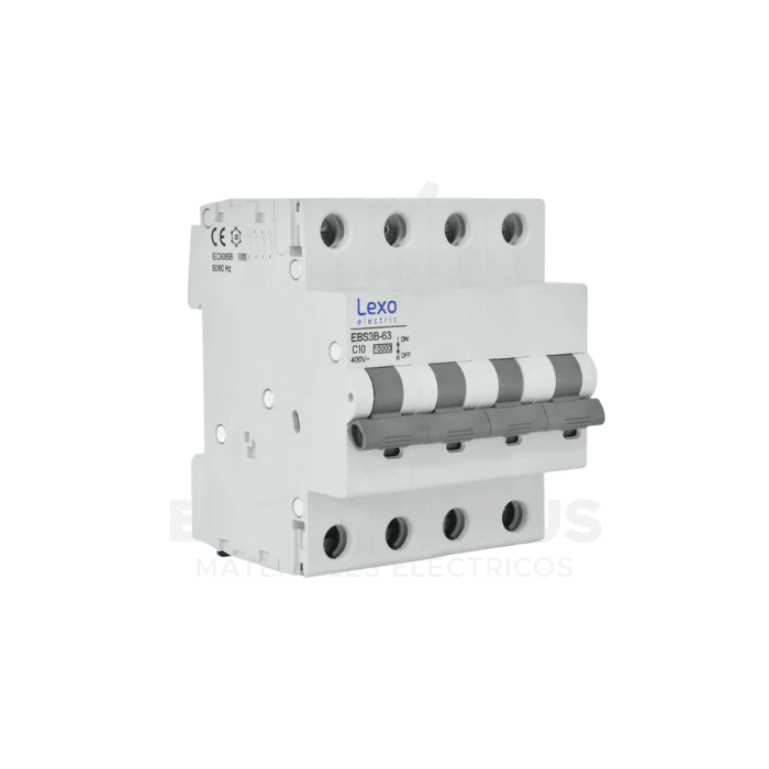 INTERRUPTOR AUTOMATICO 4X10A 10KA CURVA C LEXO | Electromus