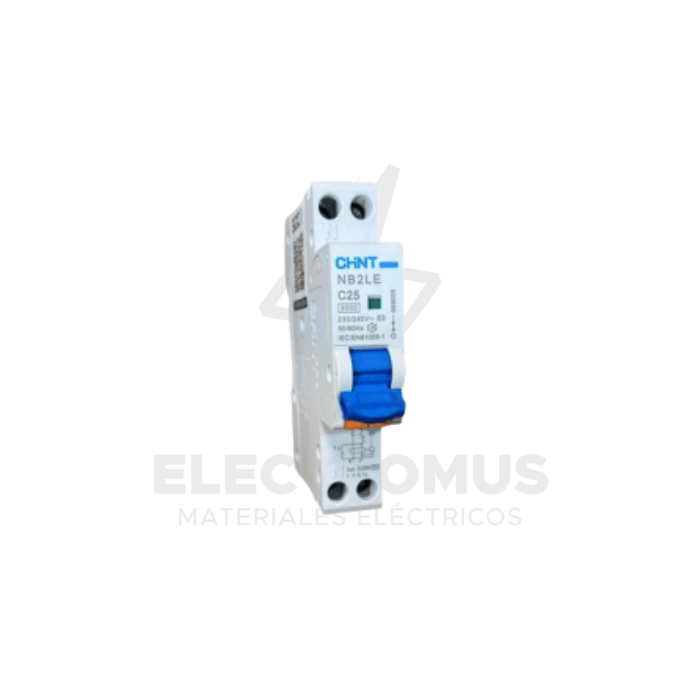 interruptor rcbo 1p+n 25a curva c + diferencial 30ma tipo a chint | Electromus