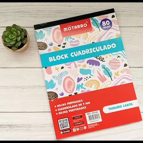 BLOCK CARTA CUADRICULADO 7 MM PREPICADO 80 HJS MOTARRO 251158 | Mayorista 7