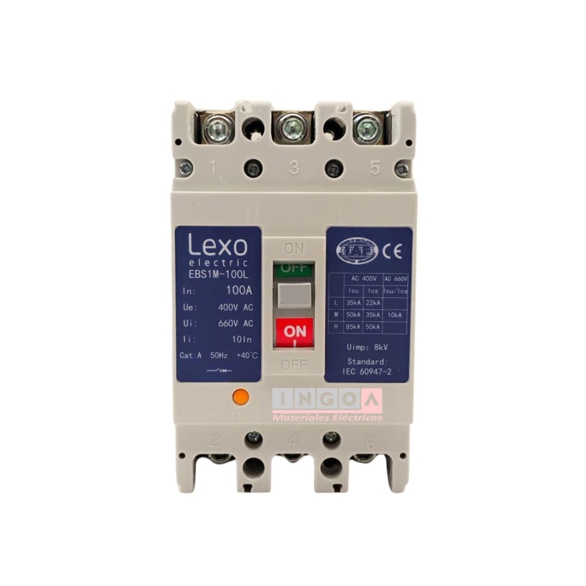 Interruptor Automatico Caja Moldeada 3x100A 35KA Lexo EBS1M-100 | INGOA ...