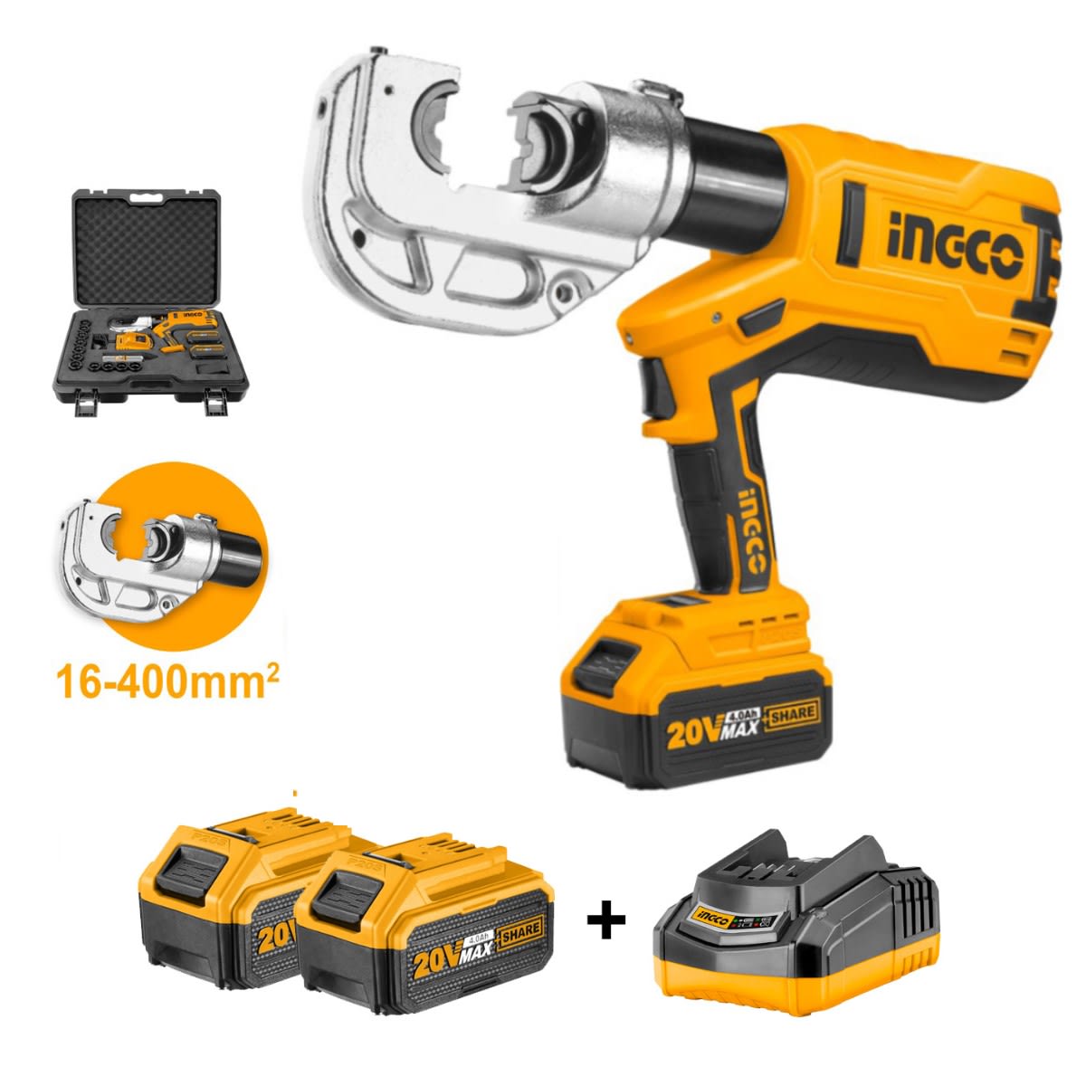 APRIETA TERMINAL INGCO A BATERIA 20V 16-400MM2 | Nuevo URNAV