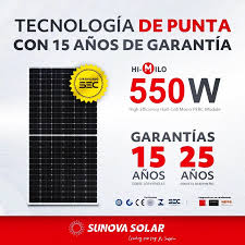 Pallet Panel Solar Sunova 550W Monocristalino PERC 144 Media Celdas SEC ...