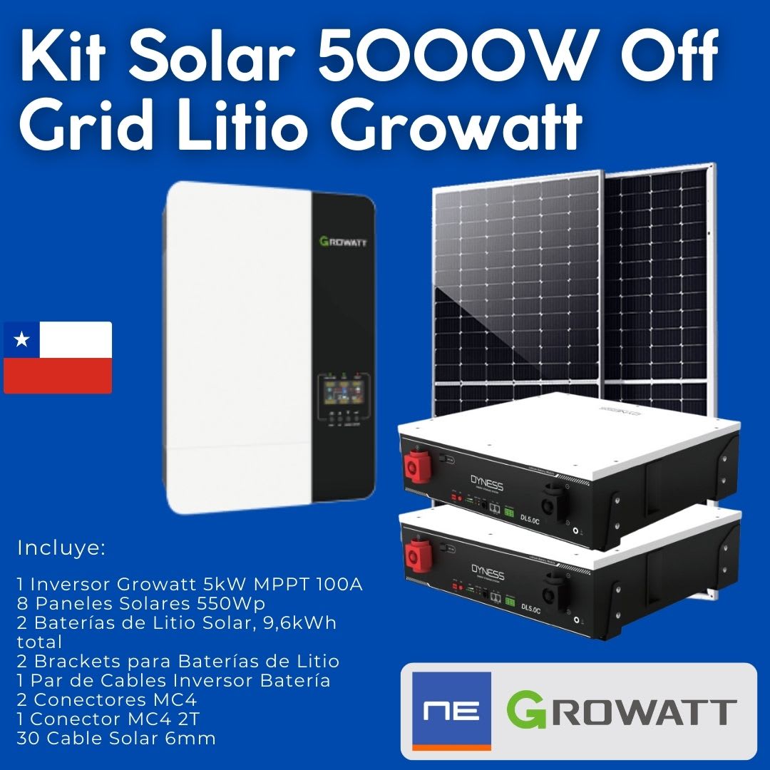Kit Solar 5000W Off Grid Litio Growatt Full | Natura Energy es especialista en paneles solares e ...