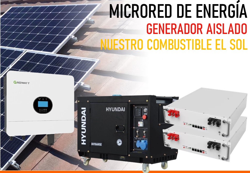 Microred de Energía Diesel y Solar Fotovoltaica 6kW Growatt | Natura Energy es especialista en ...