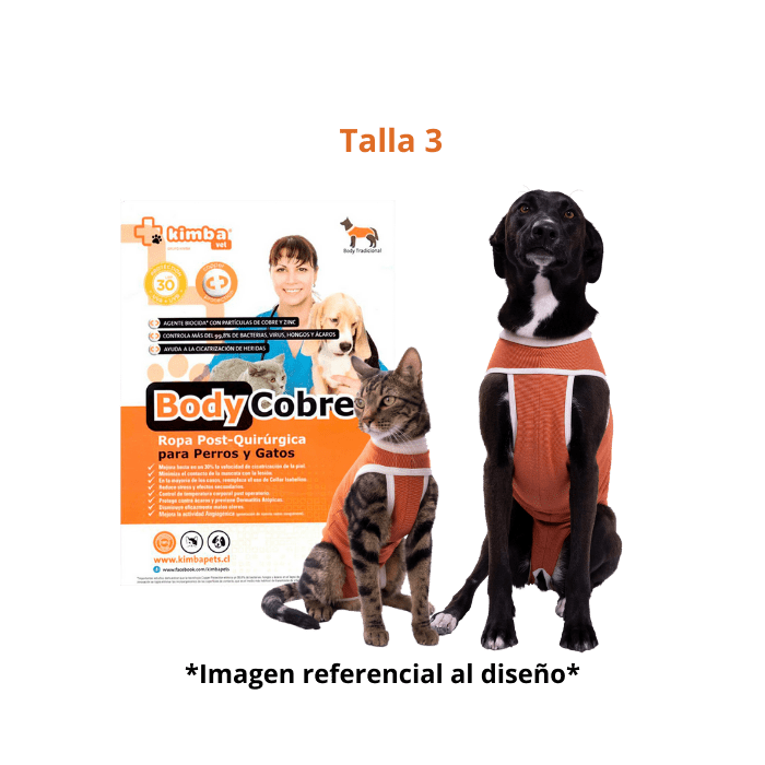 Body Cobre Tradicional Talla 3 de 4,5 a 6 Kg 1 ud | Invasión Animal
