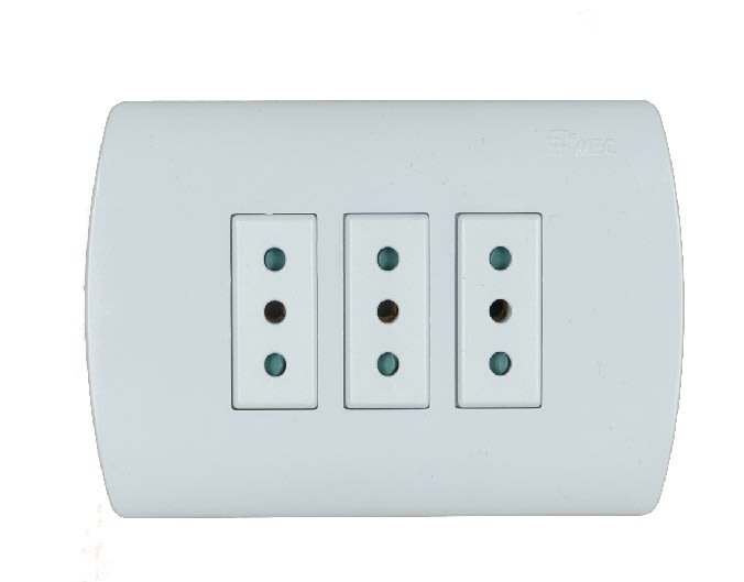 ENCHUFE TRIPLEX 10A BLANCO ARIS PRO | ELECTRICIDAD PJ