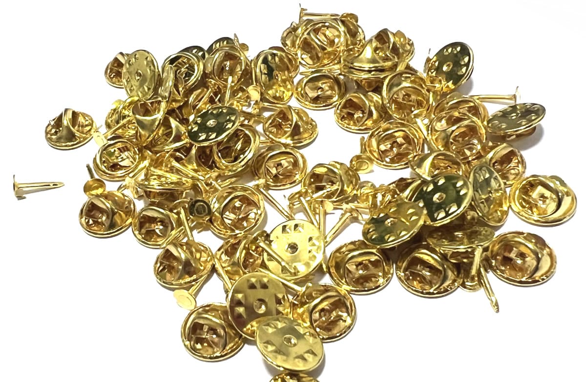 Base Metal para Pin Dorado 11mm (Set de 6) | Mundo del Joyero