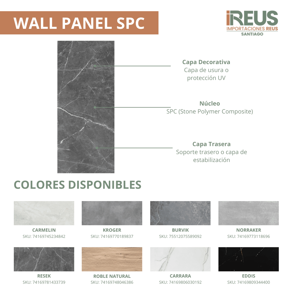 WALL PANEL SPC Interior 95x260cmx4mm $10.524xm² - RESEK | Importaciones ...