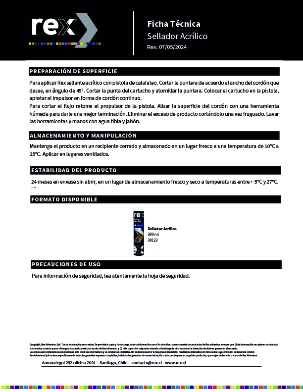 SELLADOR ACRILICO REX (Blanco) | Importaciones Reus Quilpué