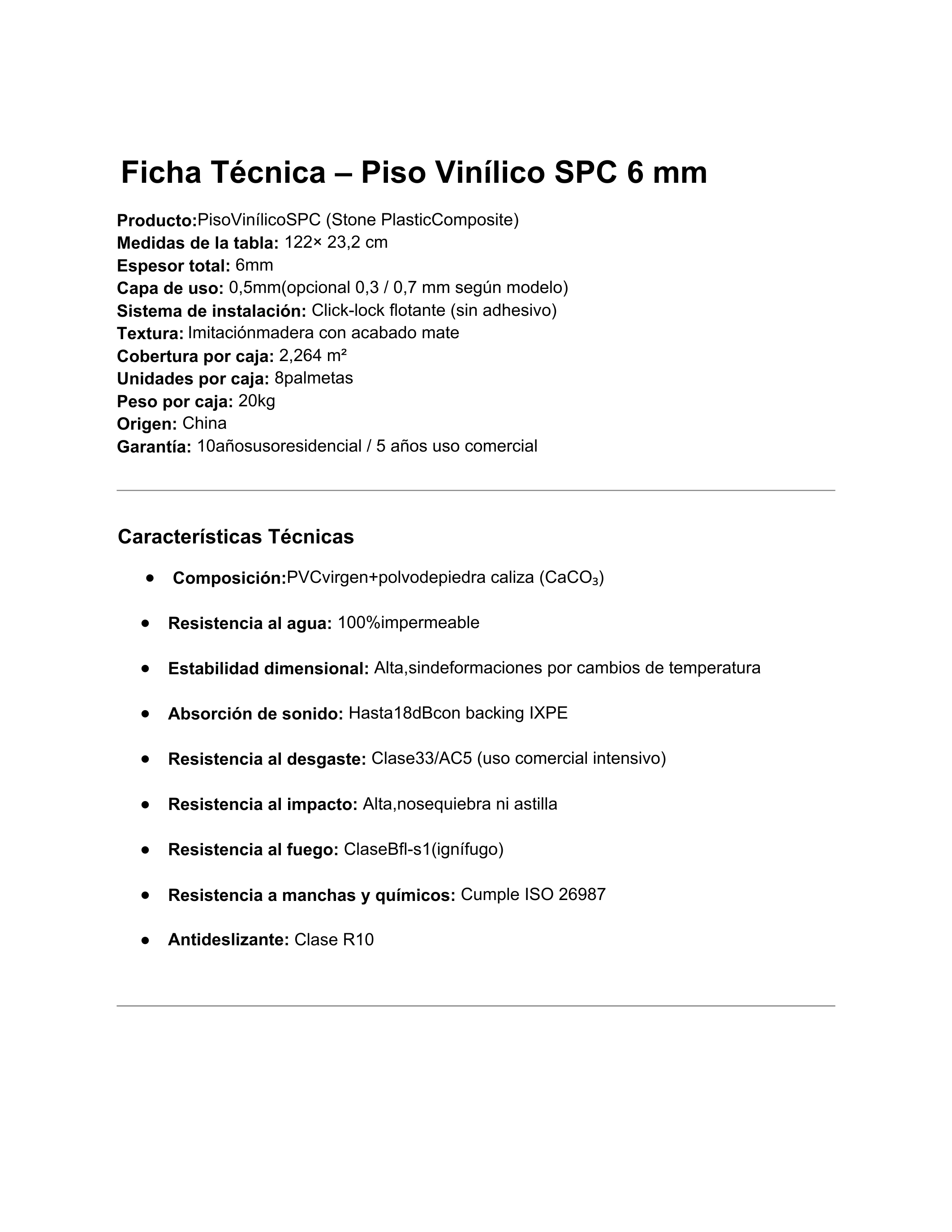 Piso SPC Vinílico 122x23.2 6mm $14.410xm² - BLANES | Importaciones Reus ...