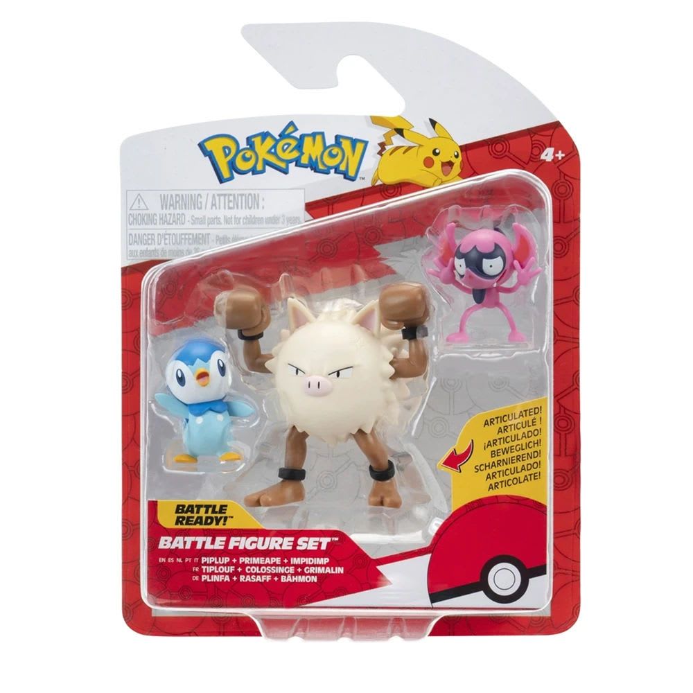 Battle Figure Set Piplup + Primeape + Impidimp | cardgame
