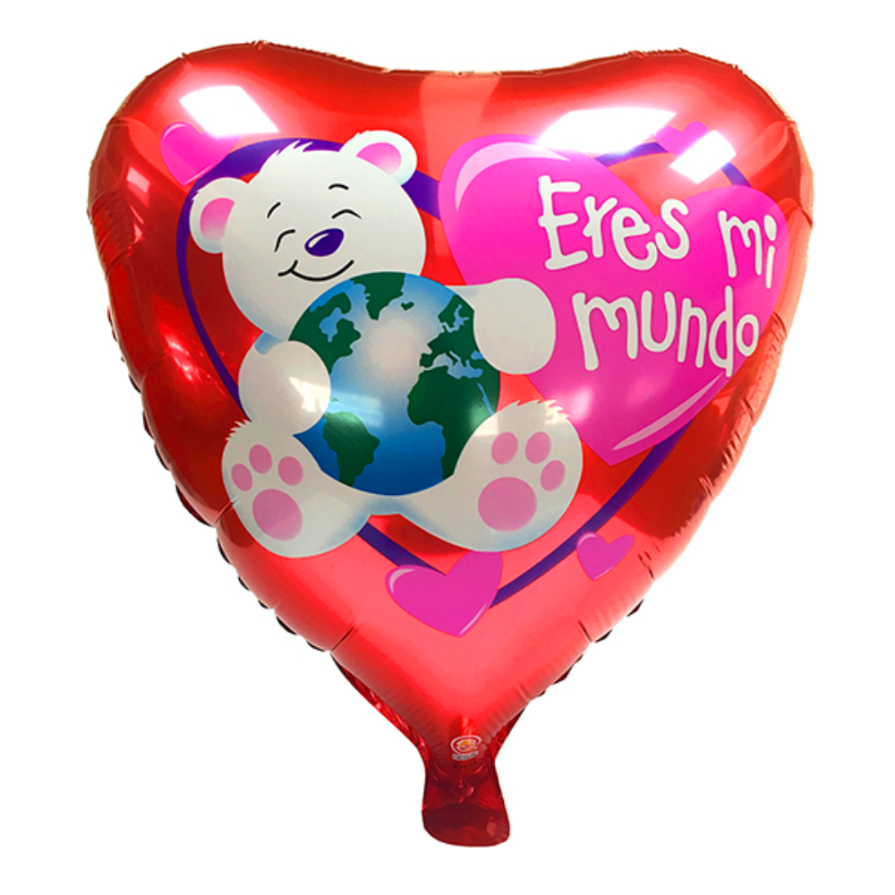 01 Un Globo Metalico 18" Eres Mi Mundo Feco | Distribuidora Ecocraft
